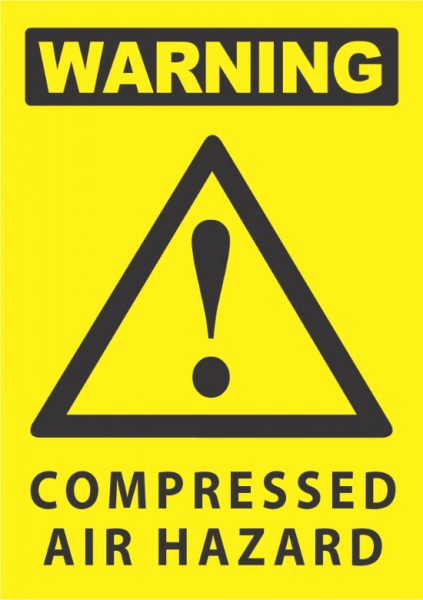 Warning Compressed Air Hazard - Industrial Signs