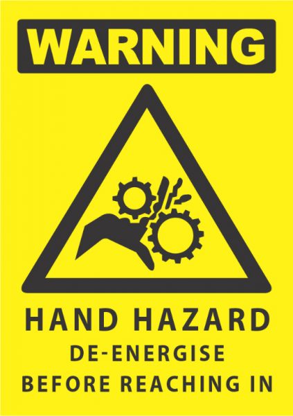 Warning Hand Hazard - Industrial Signs
