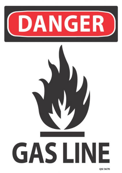 Danger Gas Line - Industrial Signs