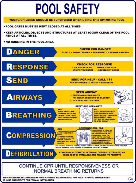Pool Safety Action Sign 300mm x 450mm - Industrial Signs